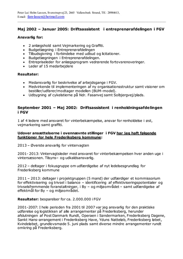 CV Peter Lassen 1 | PDF