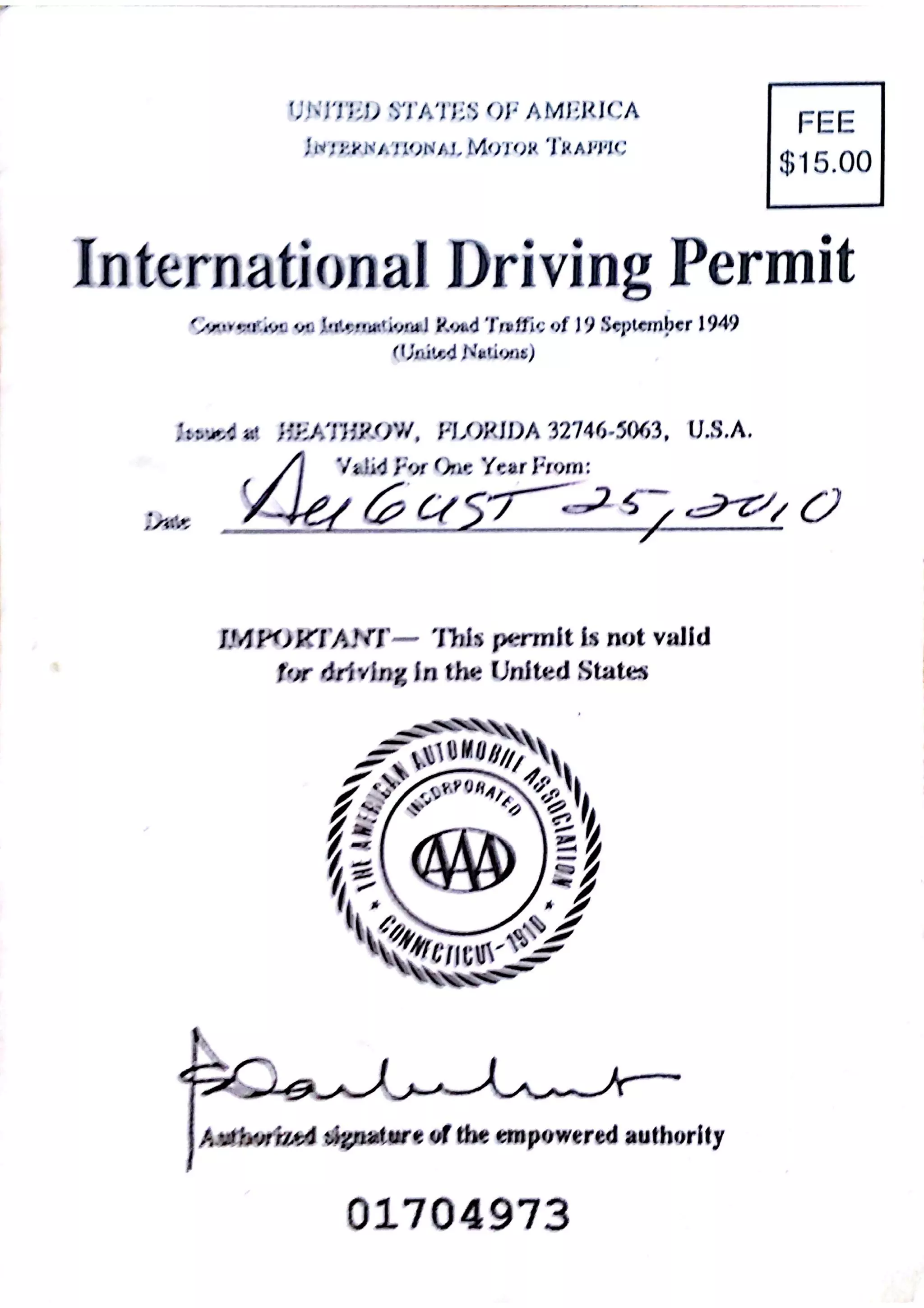 Int' Driving Permit | PDF