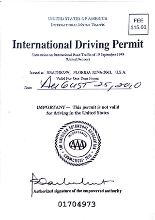 Int' Driving Permit | PDF