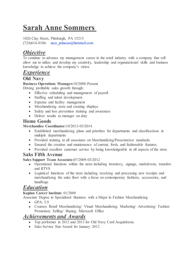 Sarah Sommers Resume 11 | DOCX