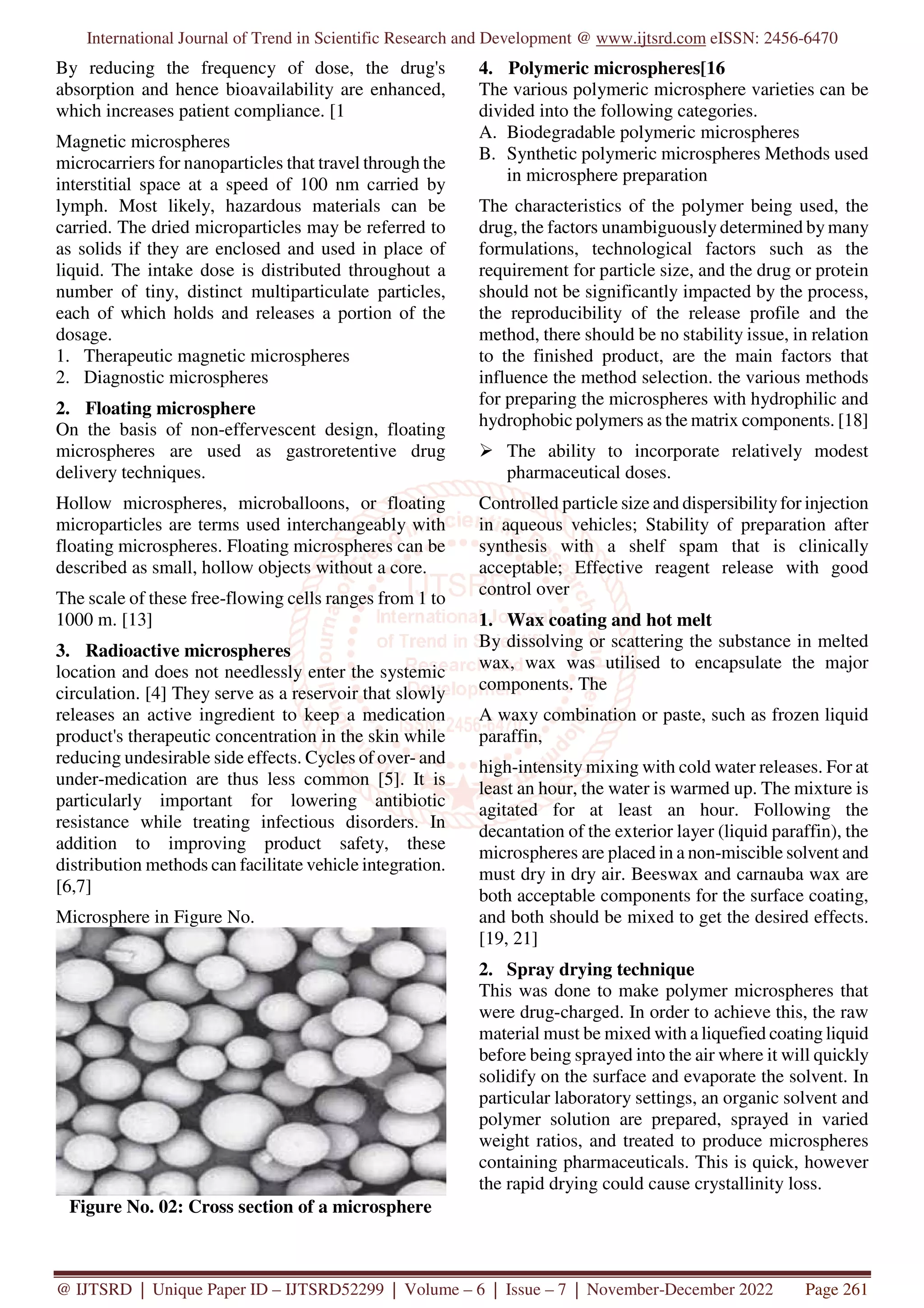 A Review on Microspheres Types, Method of Preparation, Characterization ...