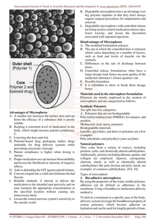 A Review on Microspheres Types, Method of Preparation, Characterization ...