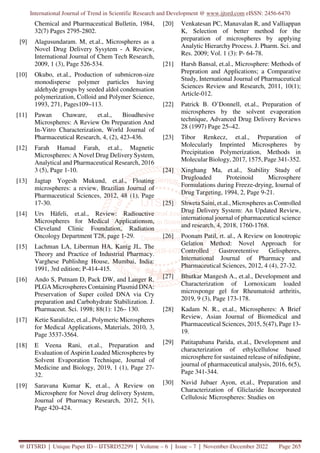A Review on Microspheres Types, Method of Preparation, Characterization ...