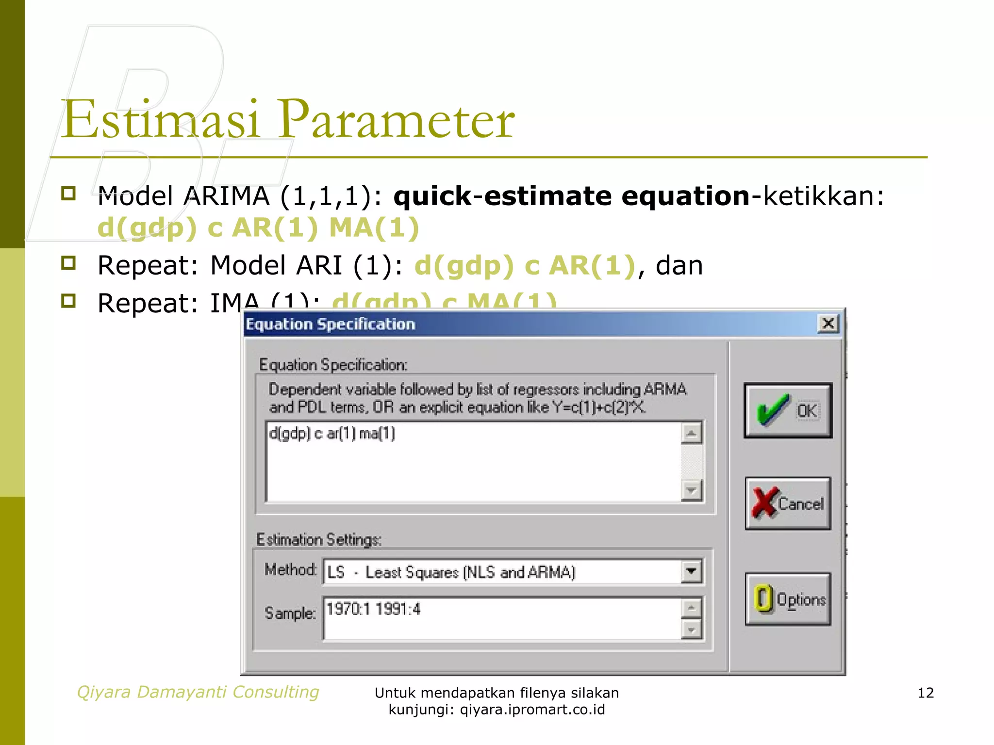 Modul Tutorial Arima | PPT