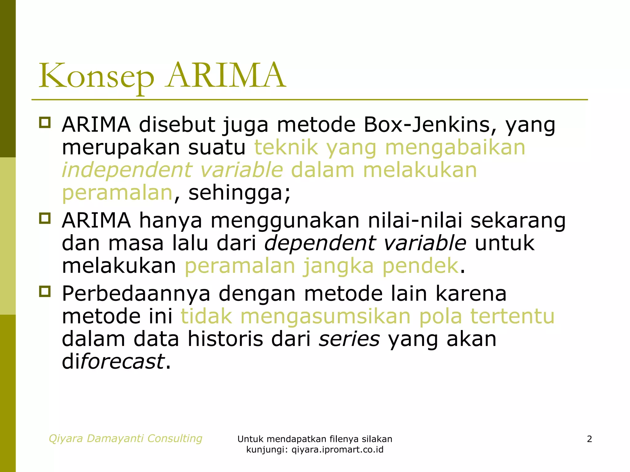 Modul Tutorial Arima | PPT