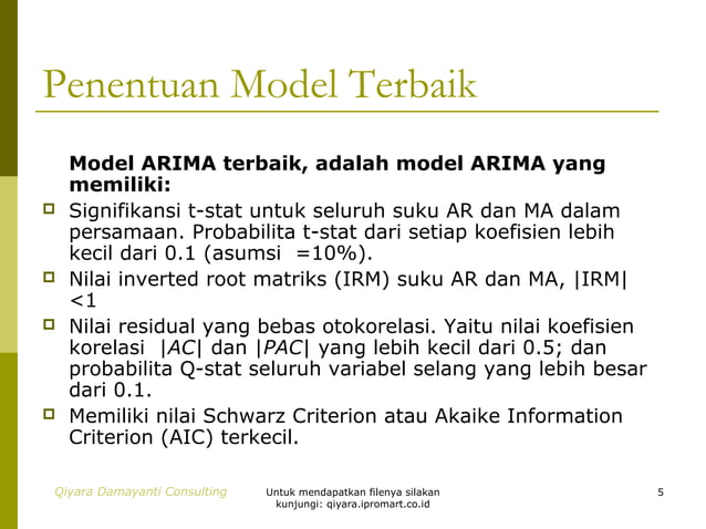Modul Tutorial Arima | PPT