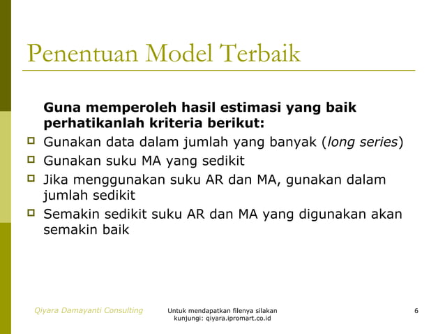 Modul Tutorial Arima | PPT