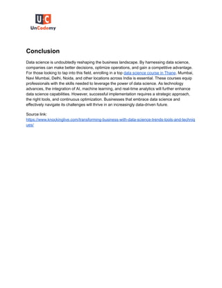 Transforming Business with Data Science: Trends, Tools, and Techniques ...