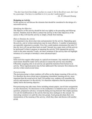 Kinesthetic Learning Classroom | PDF