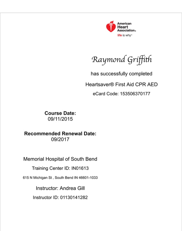 AHA ECARD Student eCard - American Heart Association | PDF