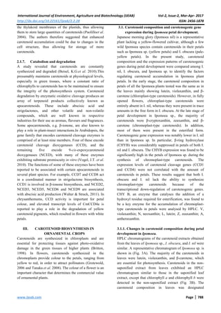 Biosynthesis and Degradation of Carotenoids in Ornamental Crops with specific reference to ...