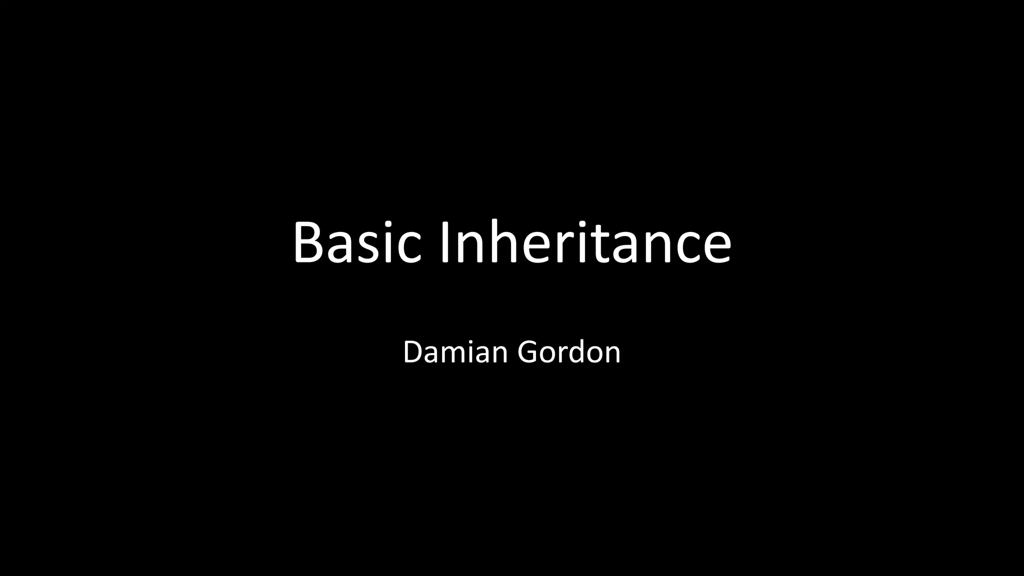 Python Basic Inheritance Ppt