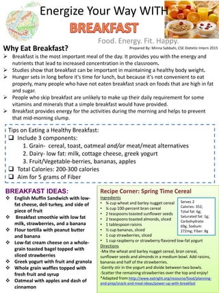 Energize Your Way WITH BREAKFAST | PPTX