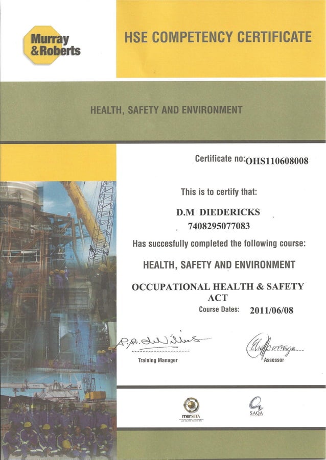 Occupational Health & Safety Act - MR | PDF
