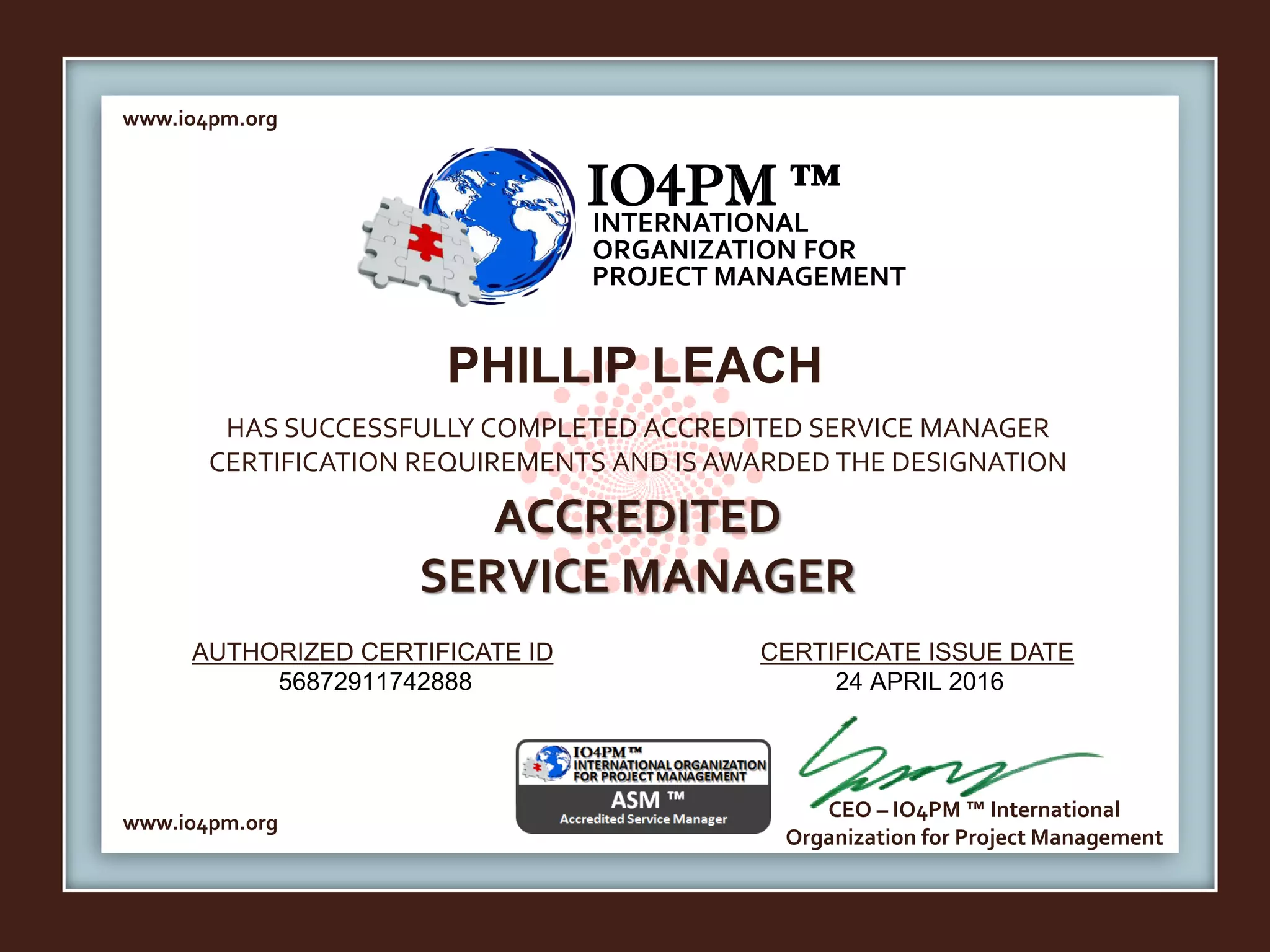 io4pm-Service Management Certificate | PDF