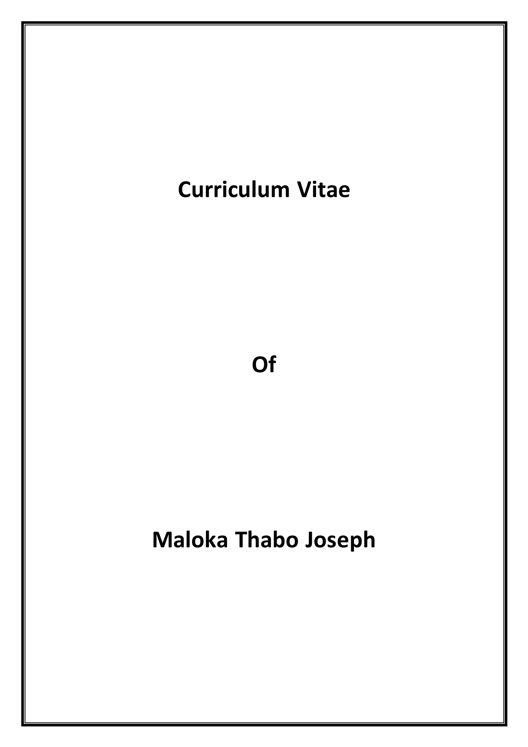 Curriculum Vitae Thabo | DOCX