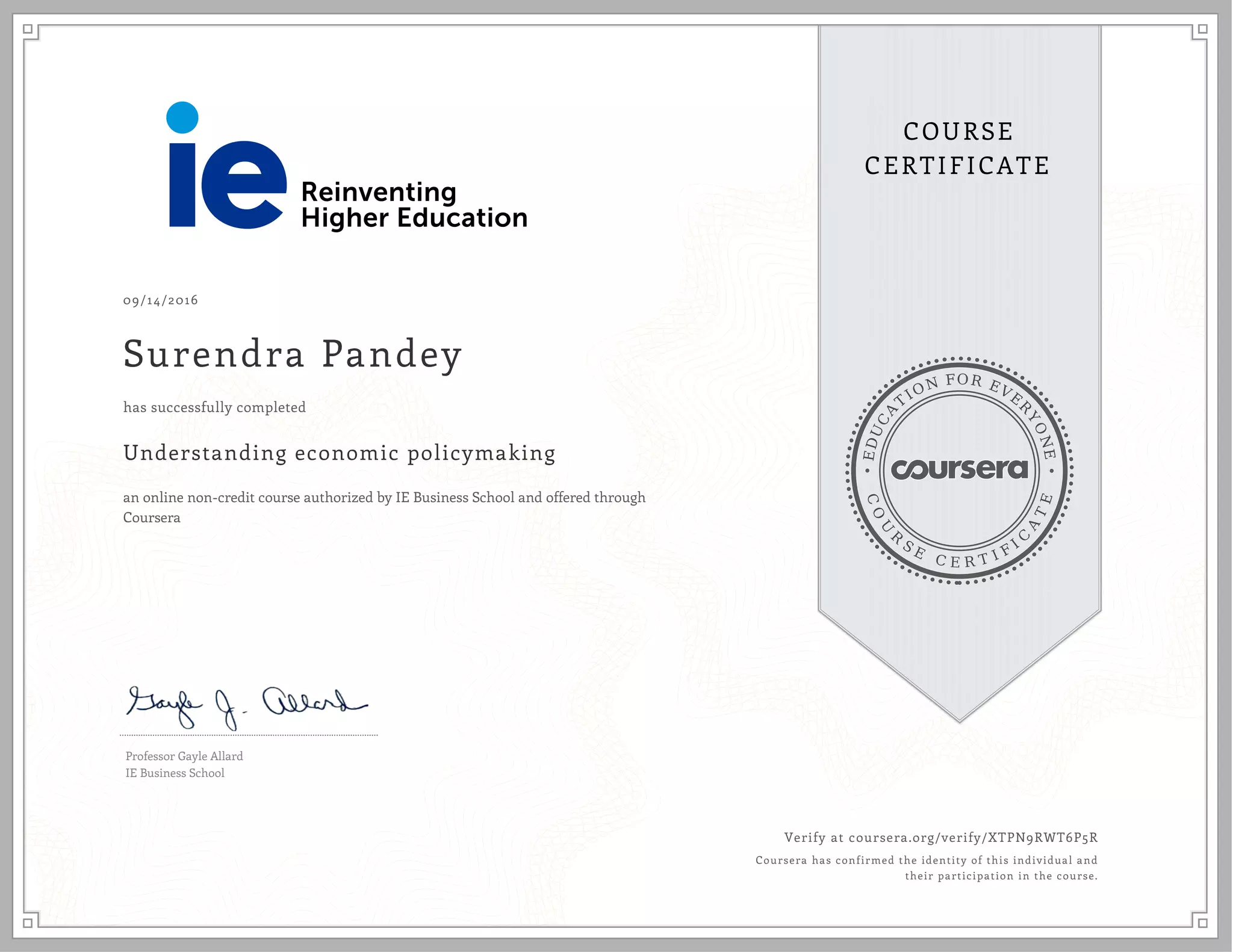Coursera Certificate | PDF