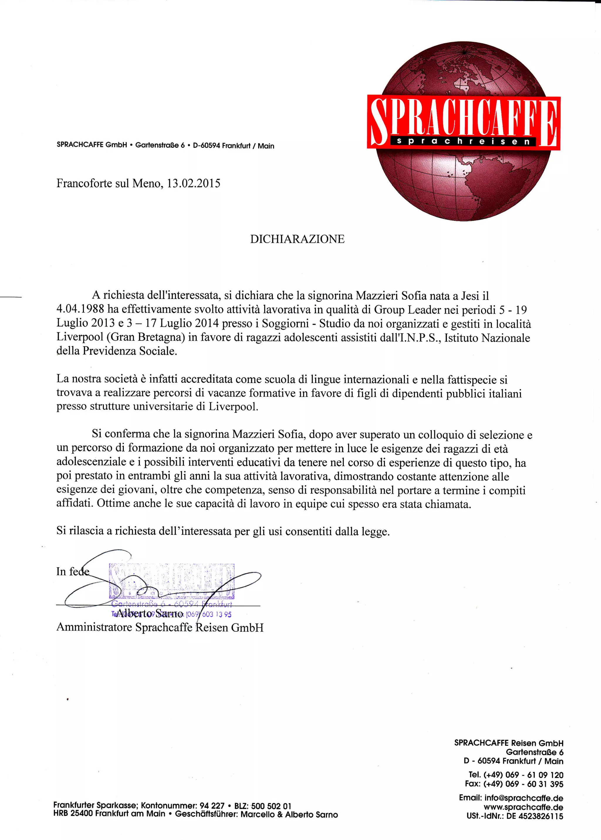 Referenze Sofia Mazzieri (1) | PDF