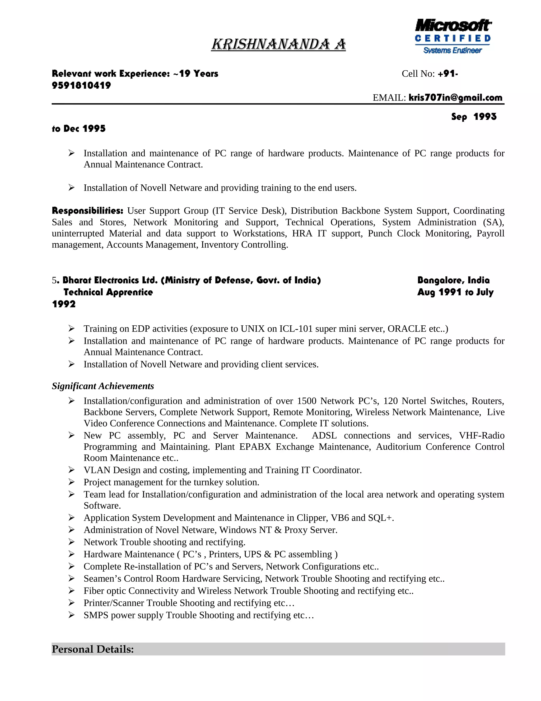 krishnananda's profile-v-3A | PDF