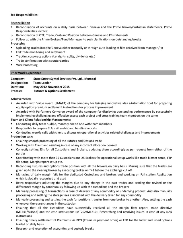 Sameer_Resume | DOC | Business Accounting & Finance | Business