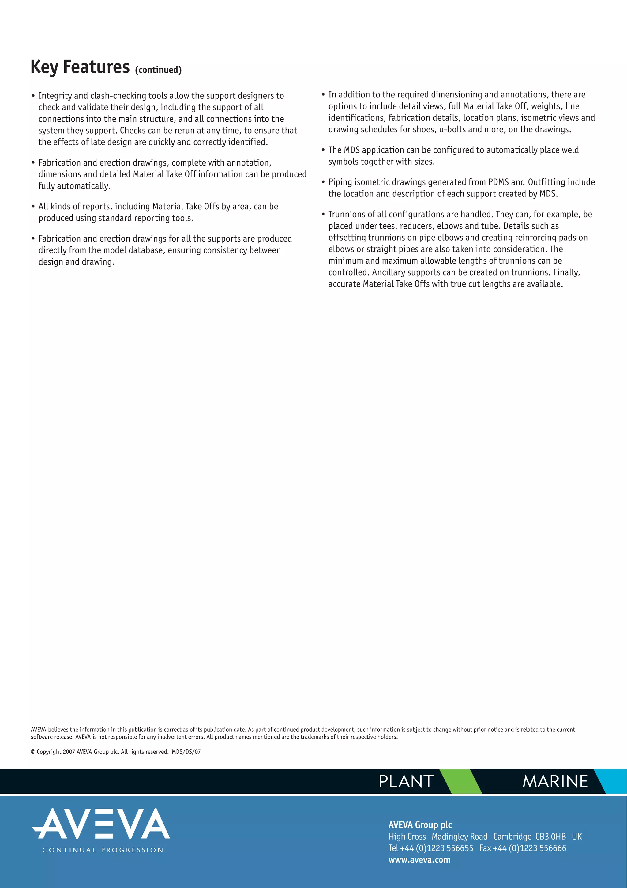 AVEVA Multi Discipline Supports | PDF