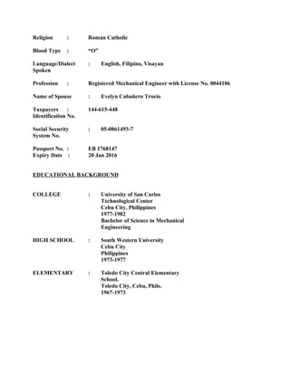 revised bio data miles | DOC