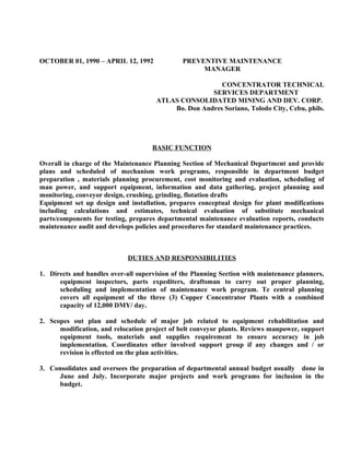 revised bio data miles | DOC