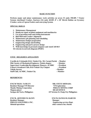 revised bio data miles | DOC