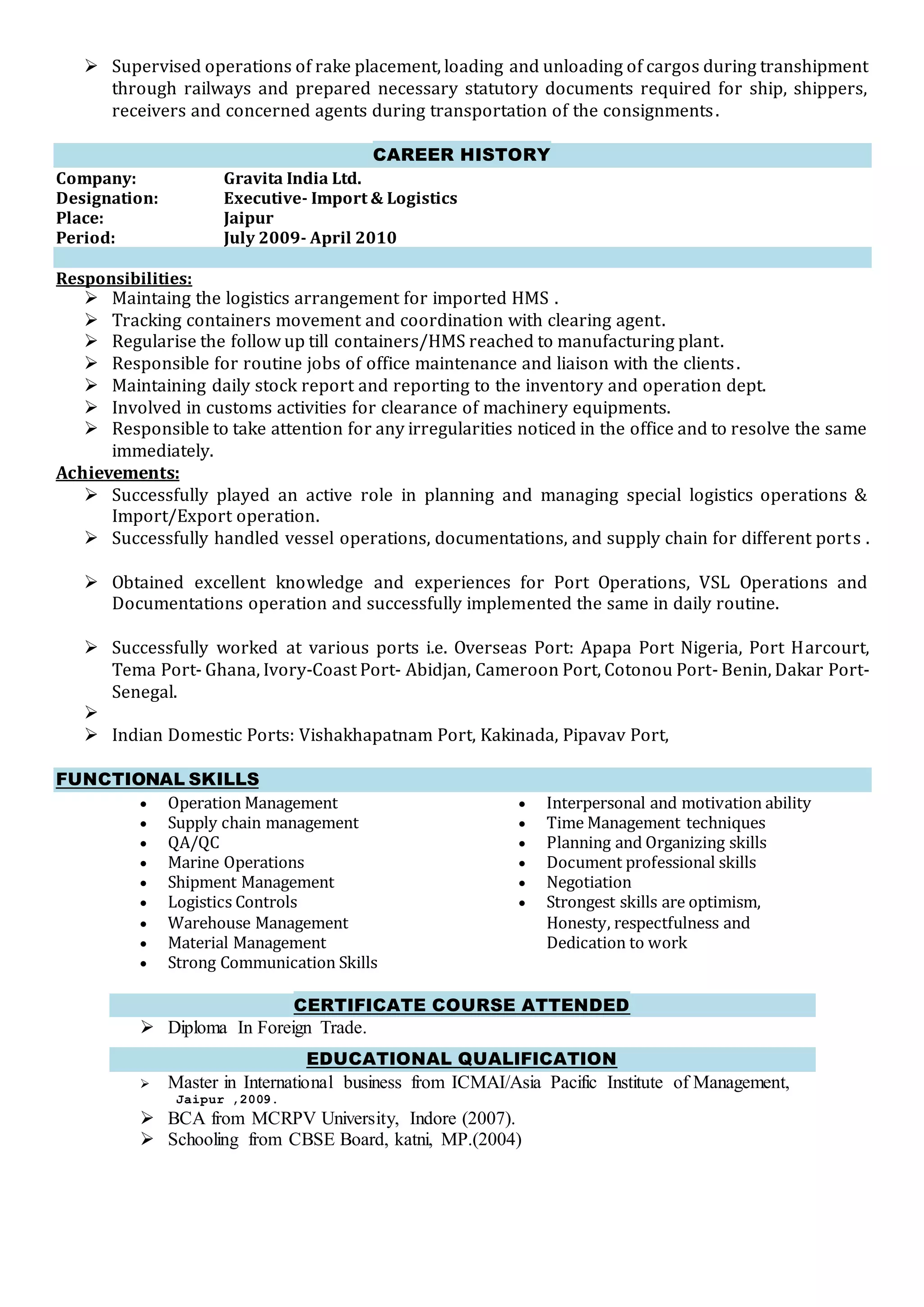 CV of Mr. Rakesh Jha | DOCX