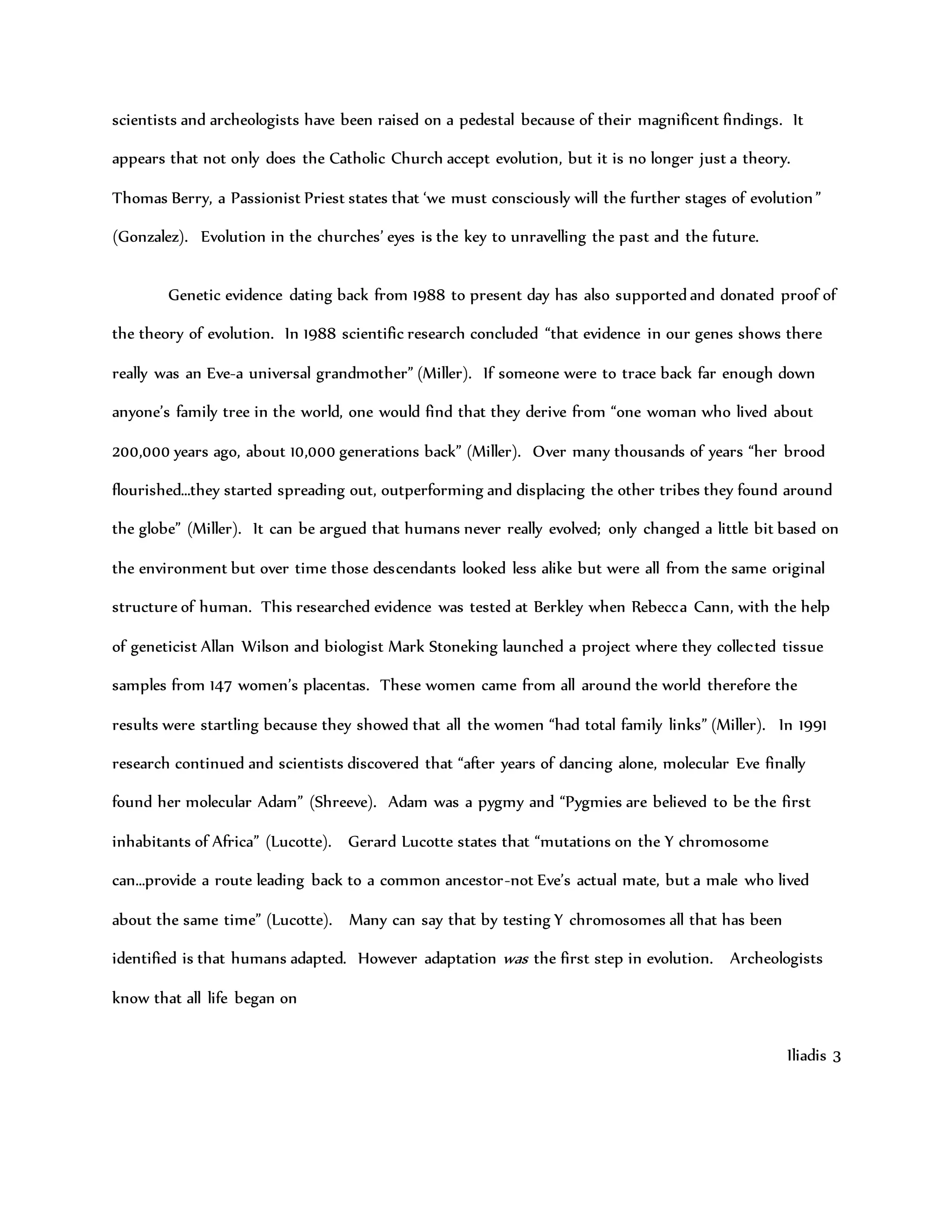 Evolution essay (Anthropology grade 11) | DOCX