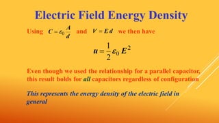 energy stored and electric field in capacitor | PPTX