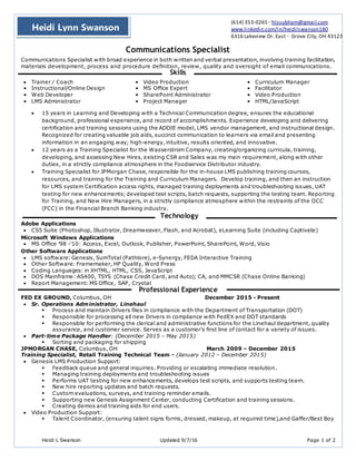 Heidi L Swanson Resume 2016 | PDF