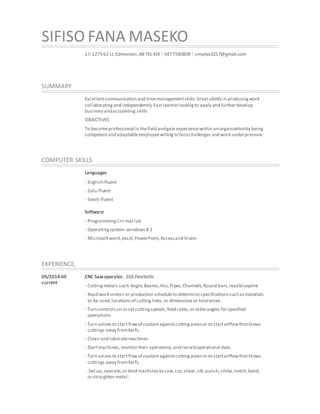 Sifiso Fana maseko.docx cv | DOCX