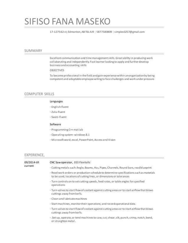 Sifiso Fana maseko.docx cv | DOCX