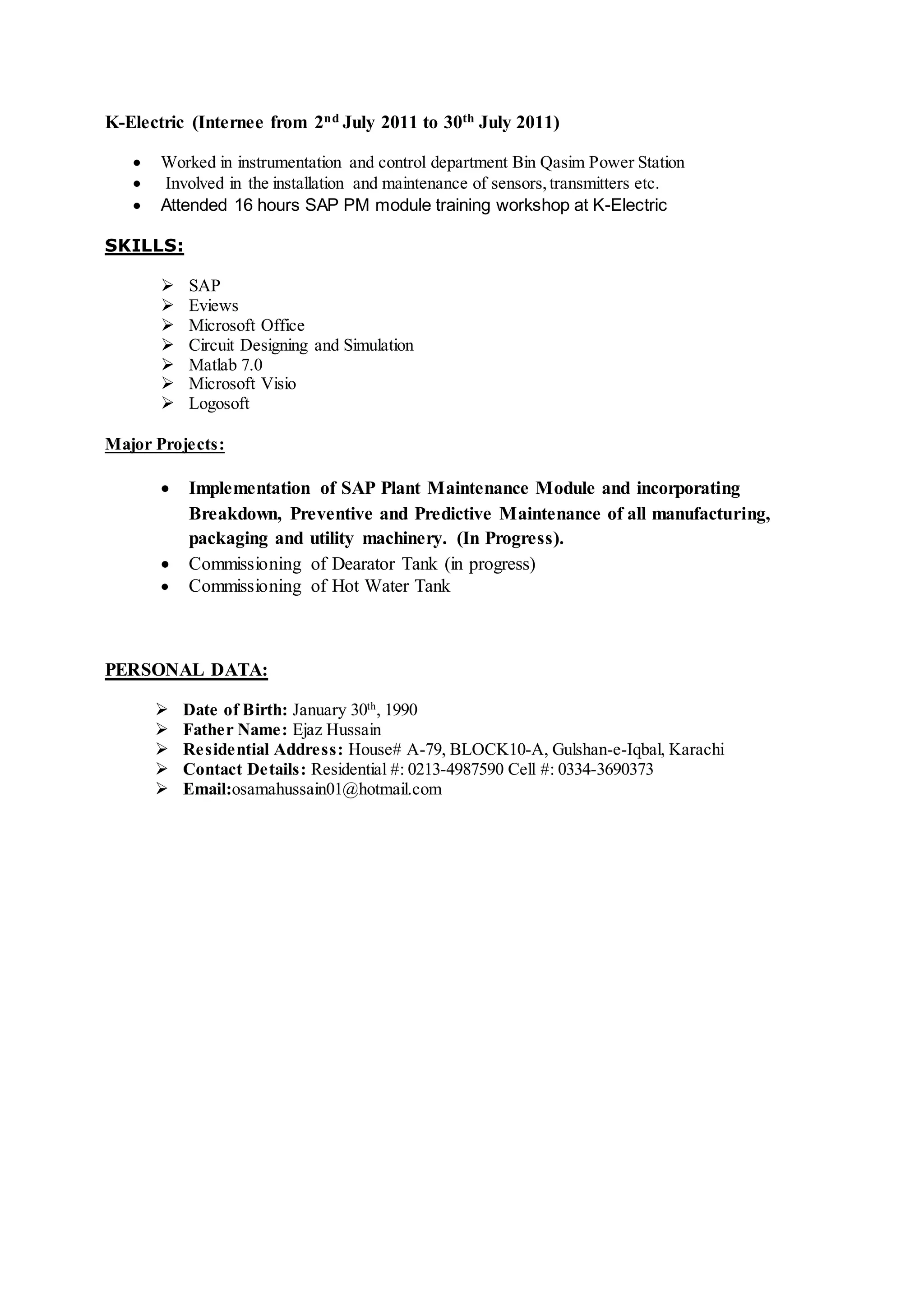 Osama's Resume | PDF