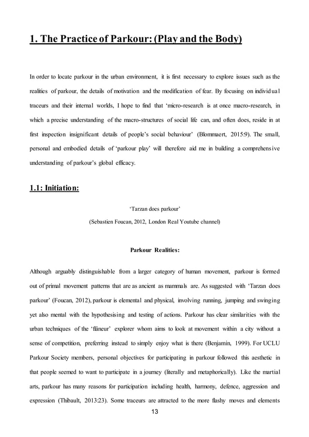 Parkour Dissertation | PDF