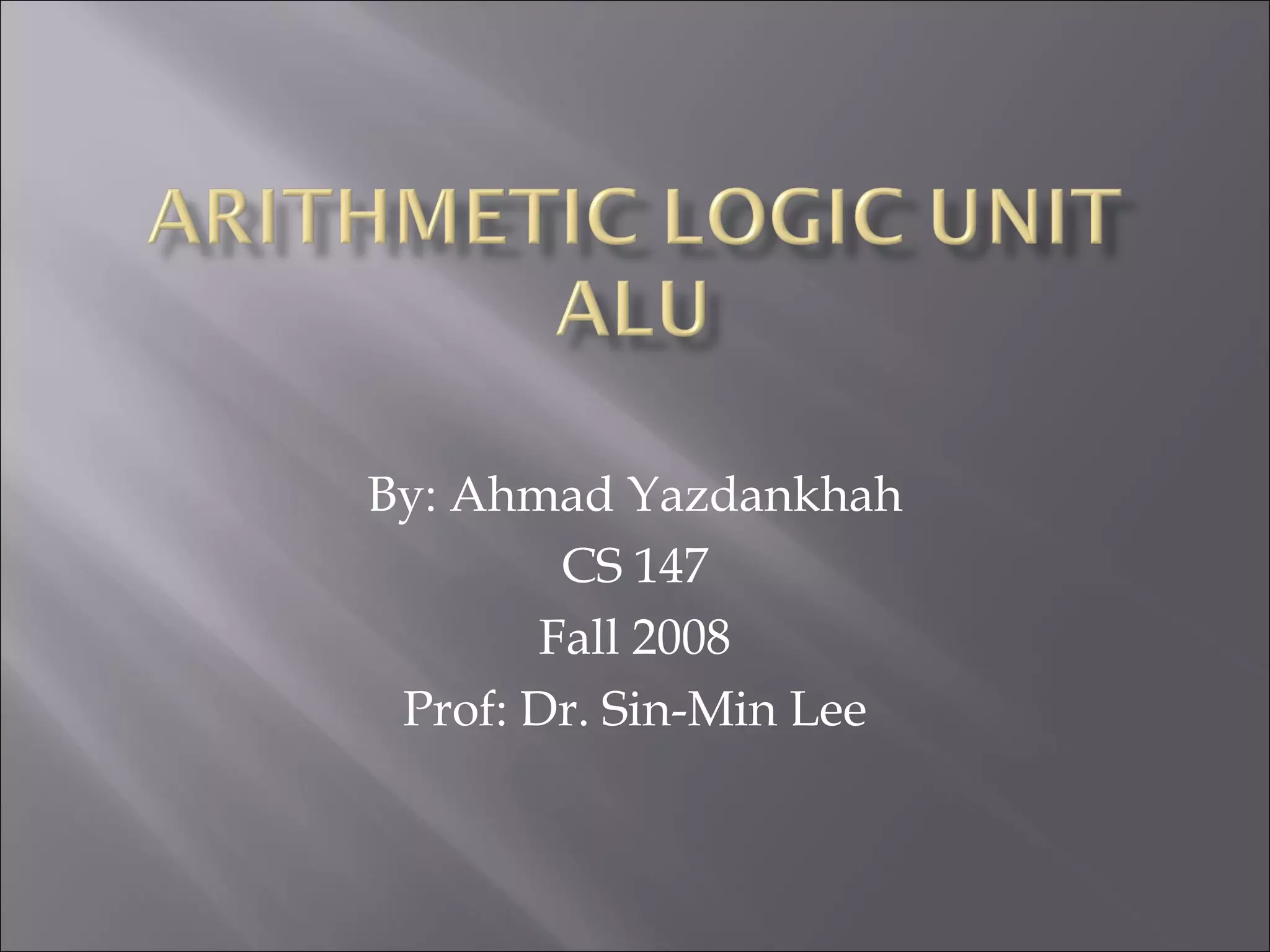 ALU | PPT