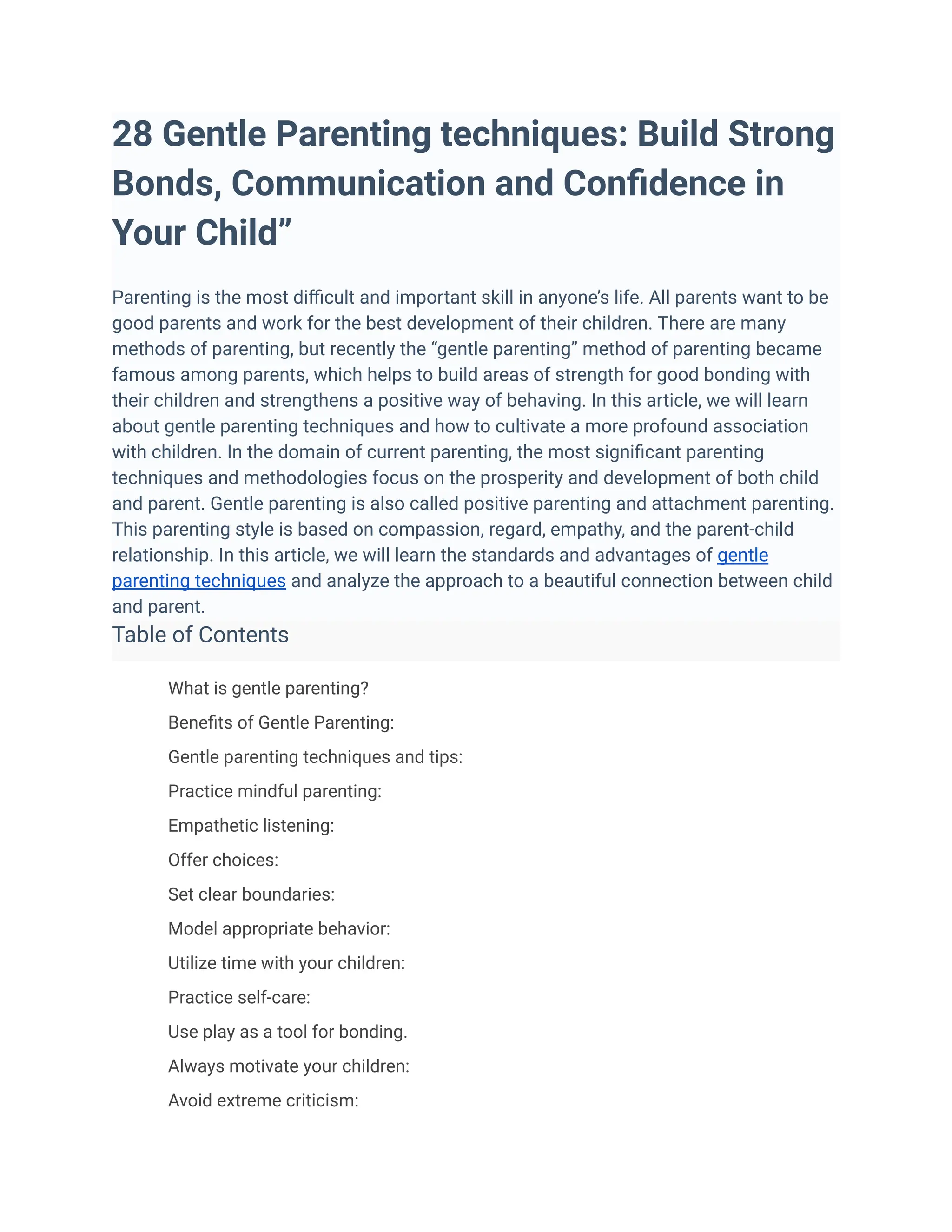 28 Gentle Parenting techniques Build Strong Bonds, Communication and ...