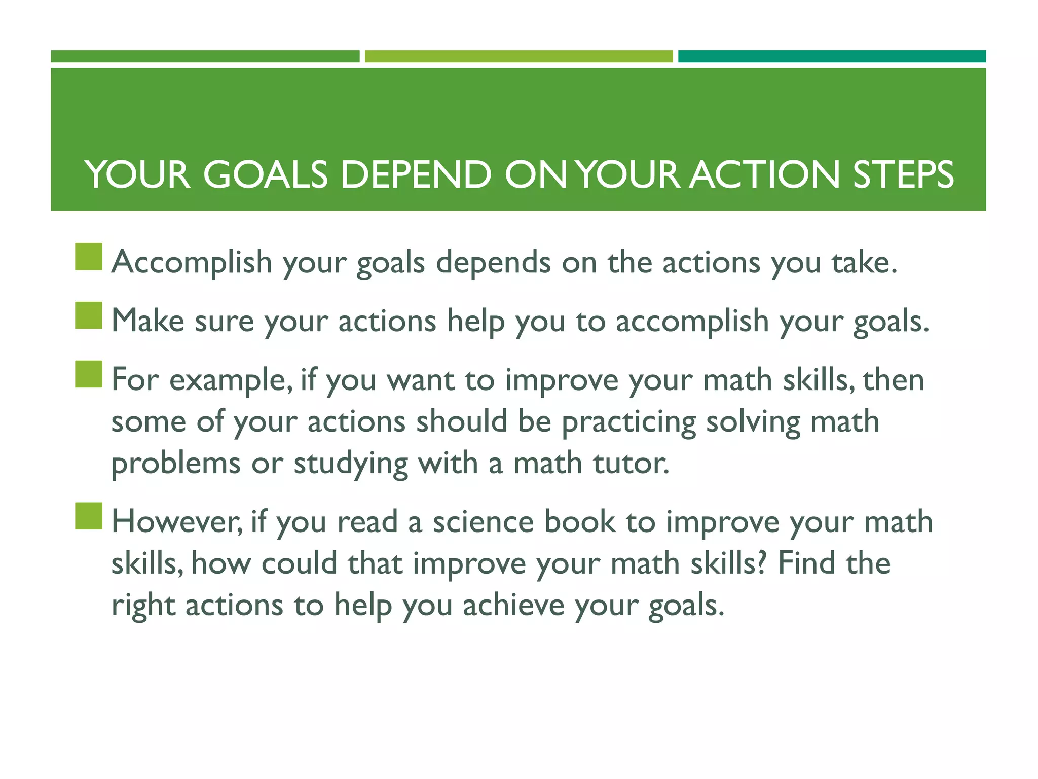 Goals and your actions | PPT