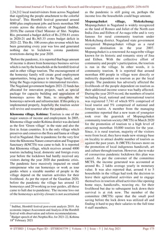 Impact of Covid 19 on Tourism Sector in Nagaland An Overview | PDF