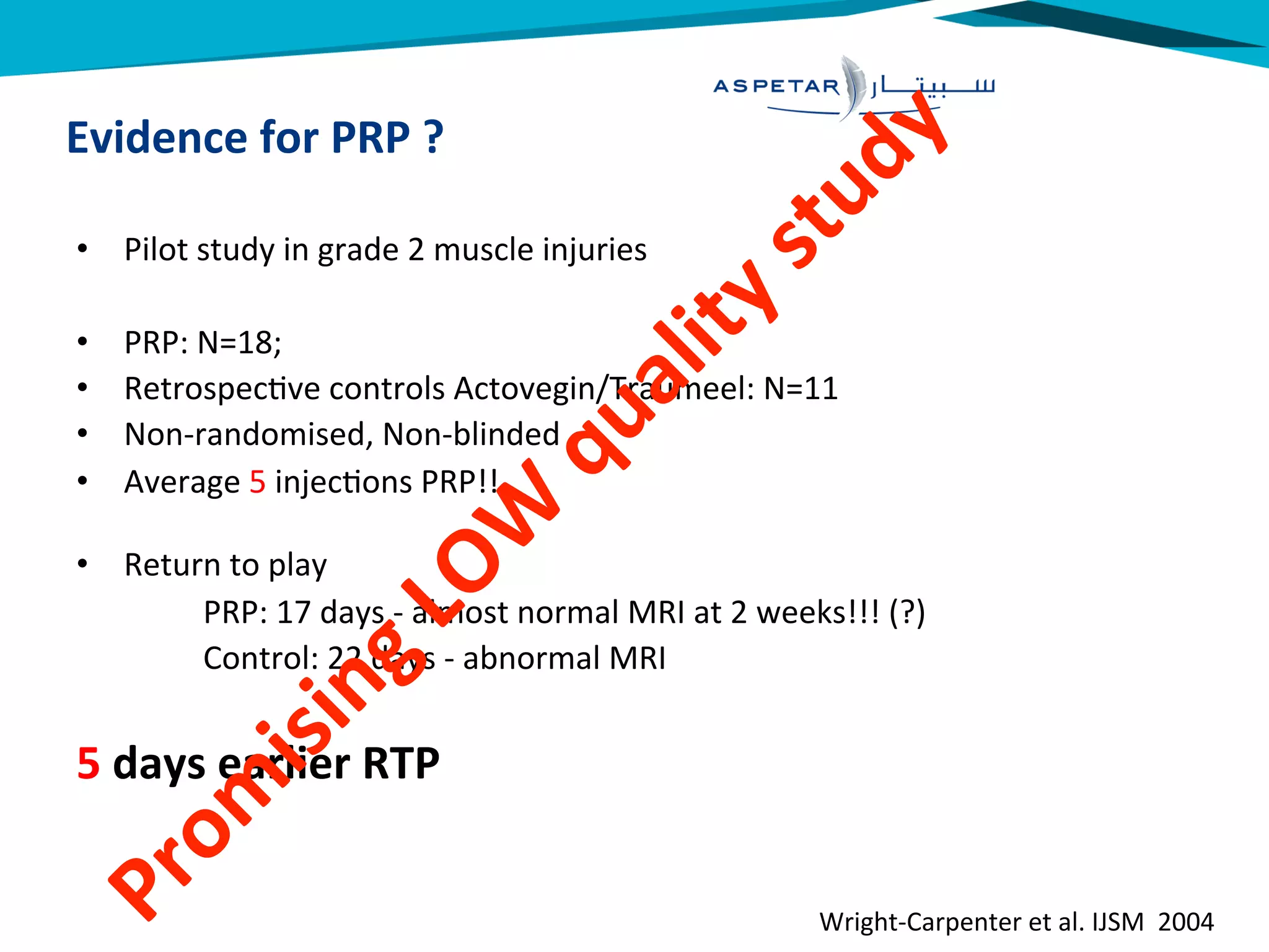 Johannes Tol - hamstring injuries- PRP | PPT