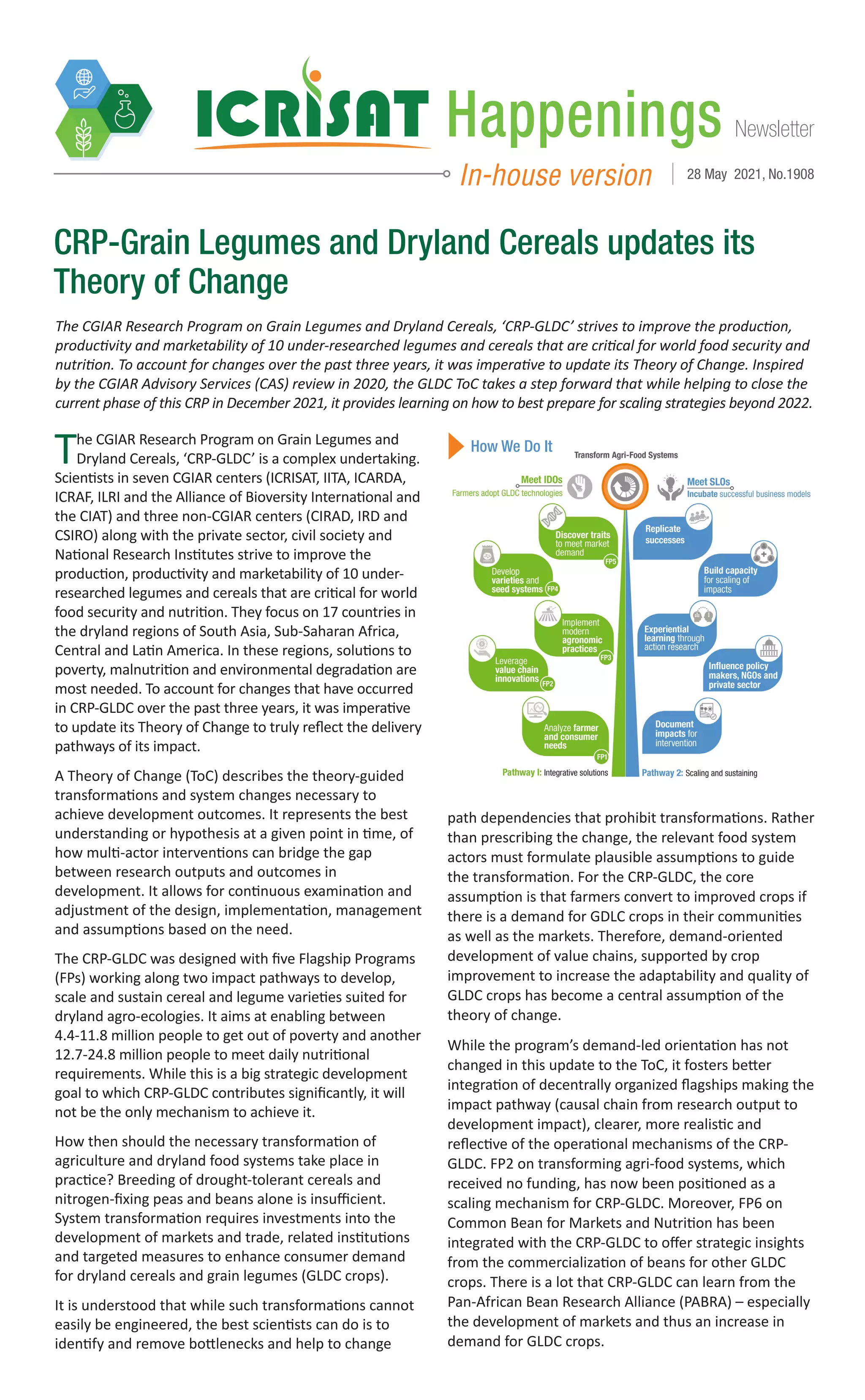 CRP-Grain Legumes and Dryland Cereals updates its Theory of Change | PDF