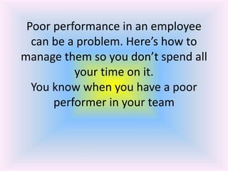 Motivating the poor performer | PPT