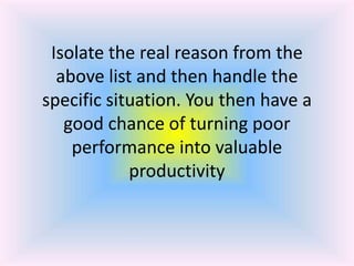Motivating the poor performer | PPT