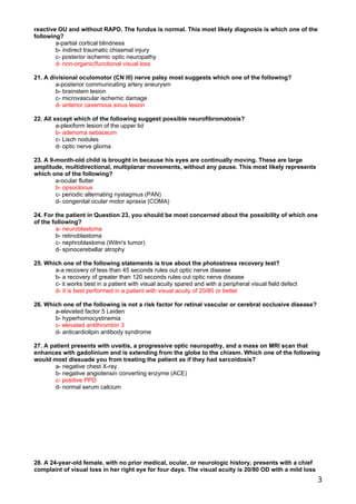 28 Multiple Choice Questions (MCQS) - NEURO-ophthalmology.doc