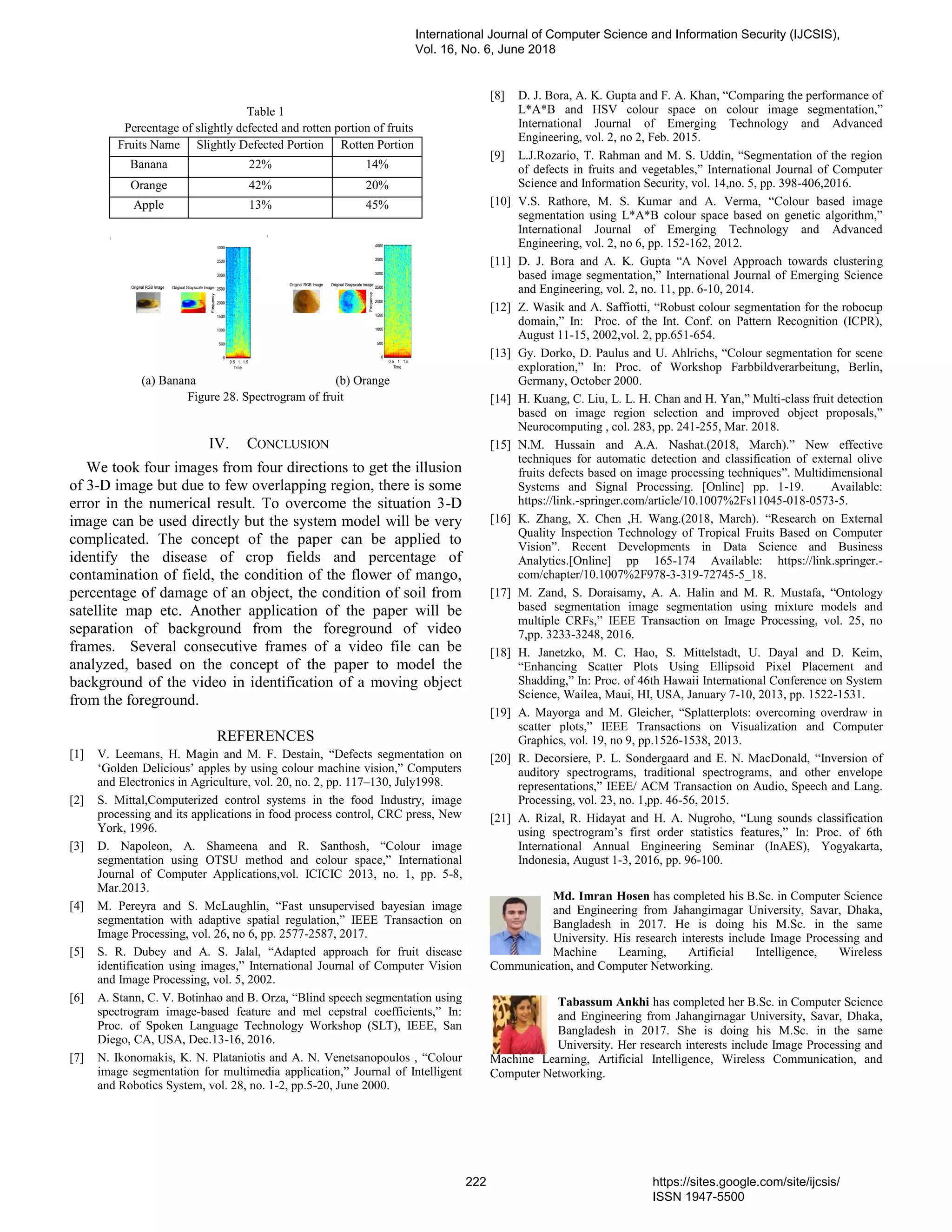 Detection of Fruits Defects Using Colour Segmentation Technique | PDF
