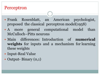 Perceptron and Sigmoid Neurons | PPTX