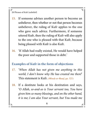 Islamic Book in English: 28 phrases of kufr (unbelief) | PDF