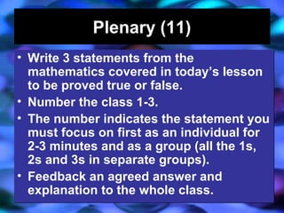 28 plenary ideas_for_mathematics | PPT