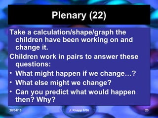 28 plenary ideas_for_mathematics | PPT